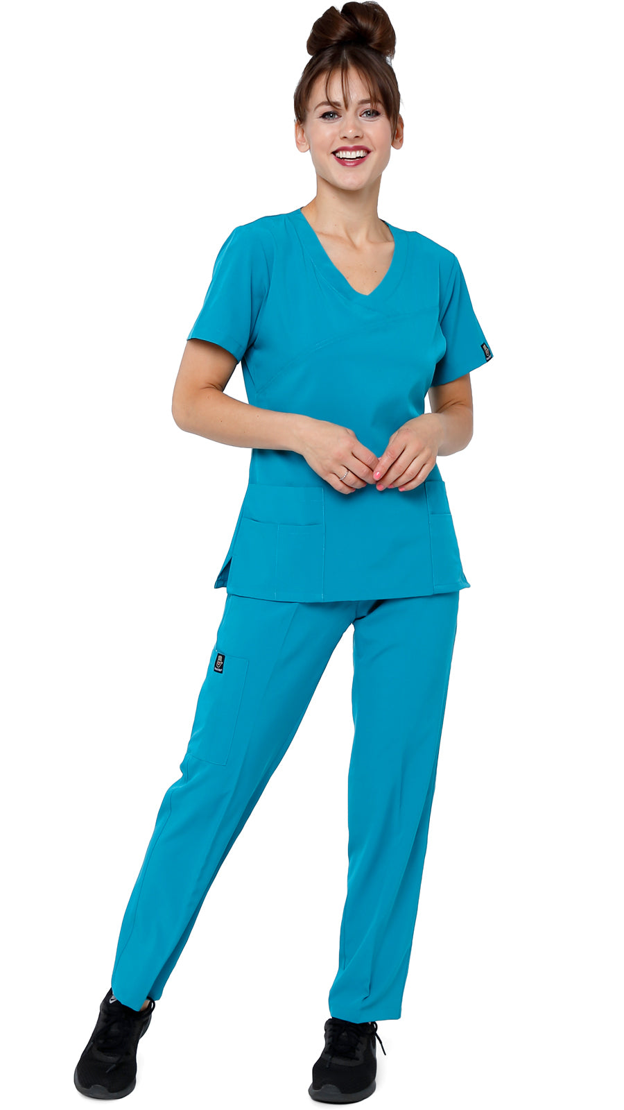 Dress A Med Women's Slim Fit 4 Way Stretch Uniform Scrubs