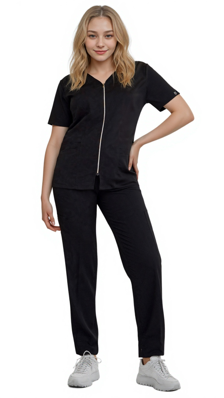 Women's Full Zipper Soft Stretch Scrub Set - Style ST800 – Dress A Med