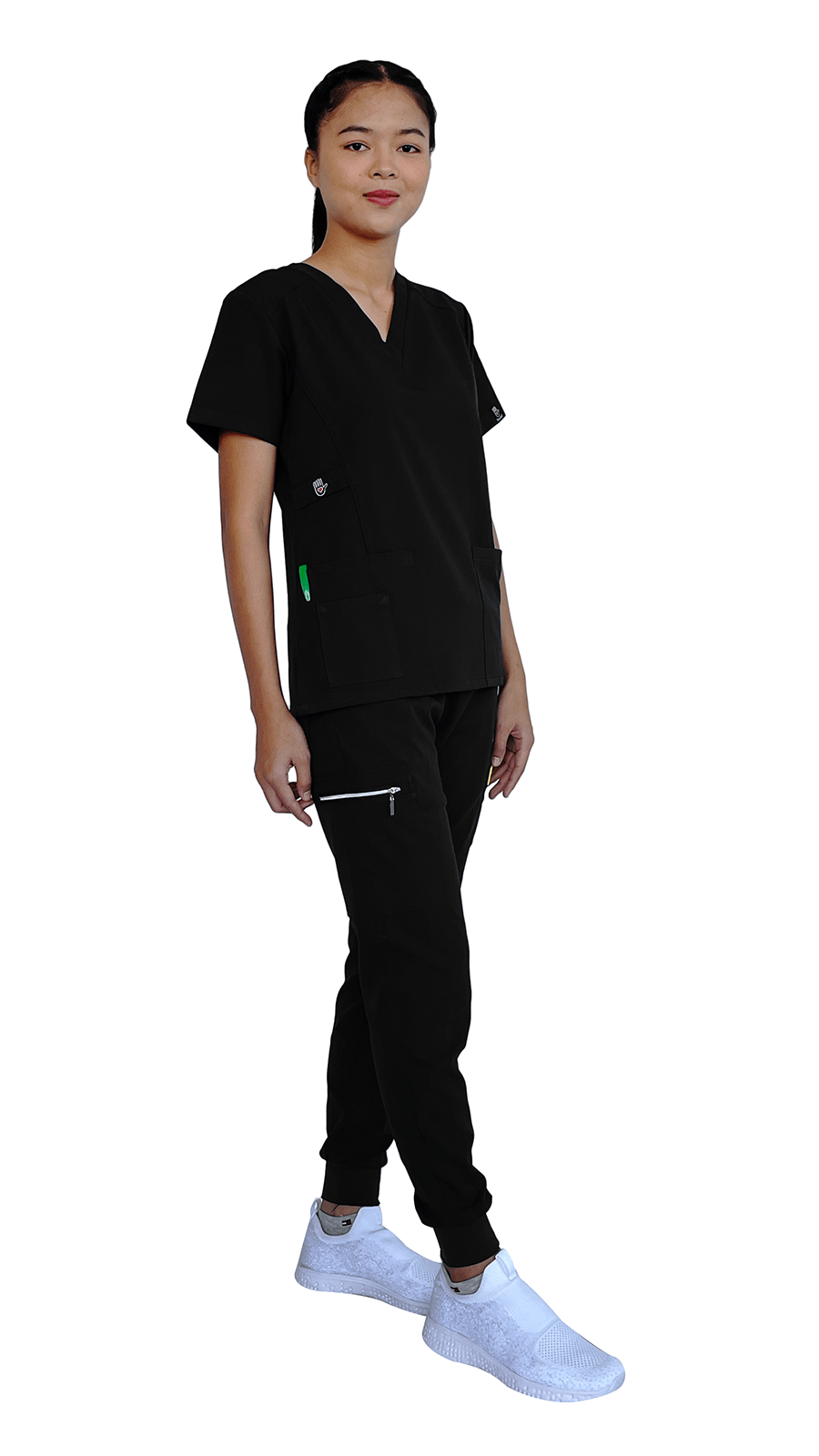 Dress A Med Women's Stretch Slim Fit Zipper Jogger Uniform